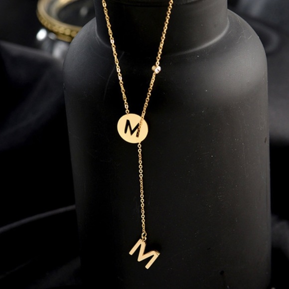 Jewelry | Letter M Initial Gold Drop Necklace | Poshmark